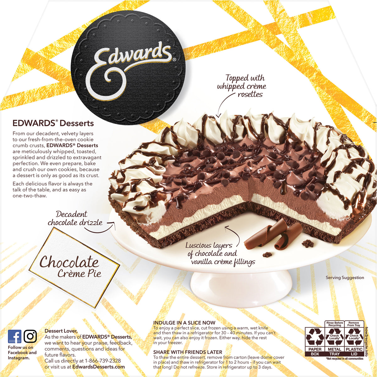 EDWARDS® Chocolate Crème Pie – Edwards Desserts