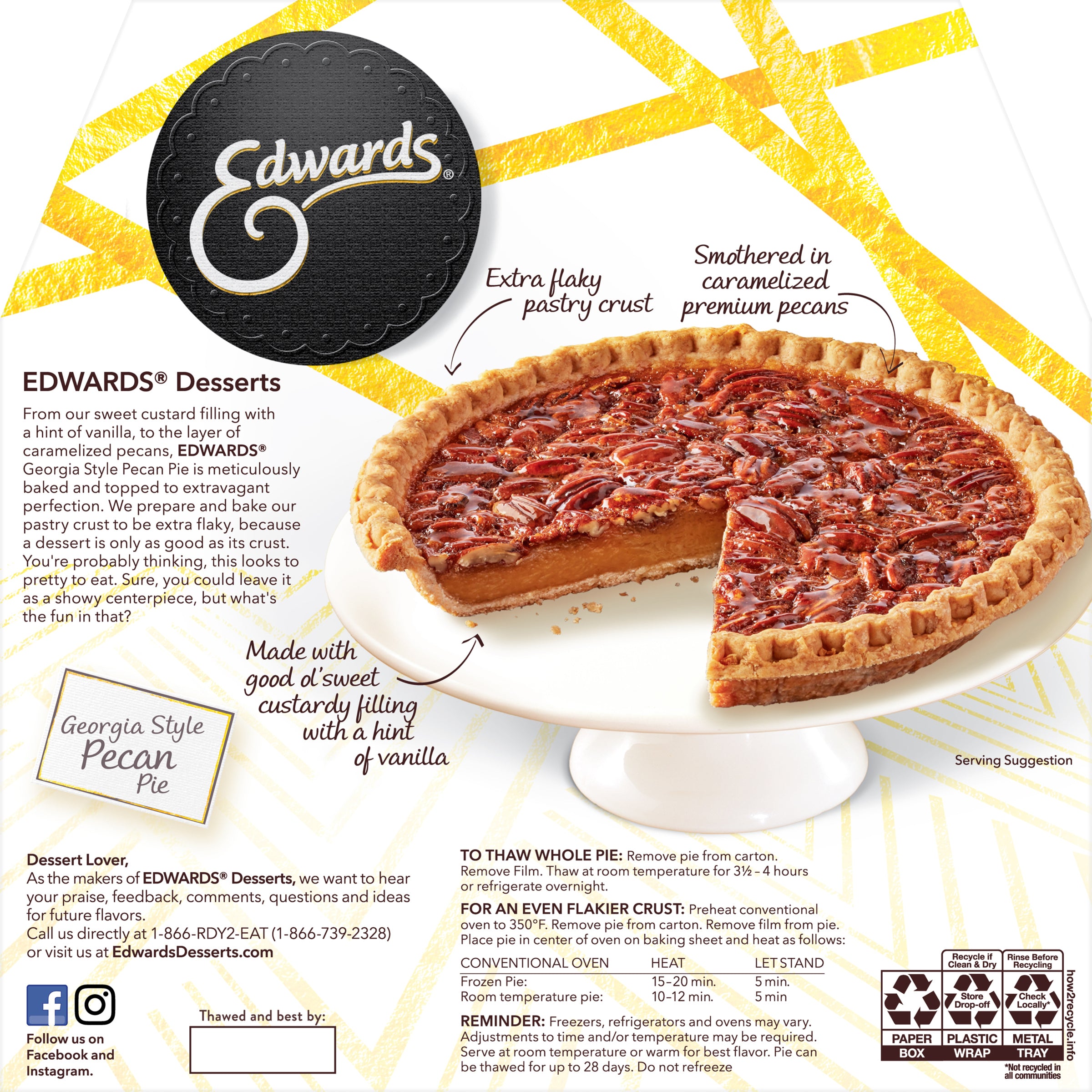 EDWARDS® Georgia Style Pecan Pie – Edwards Desserts