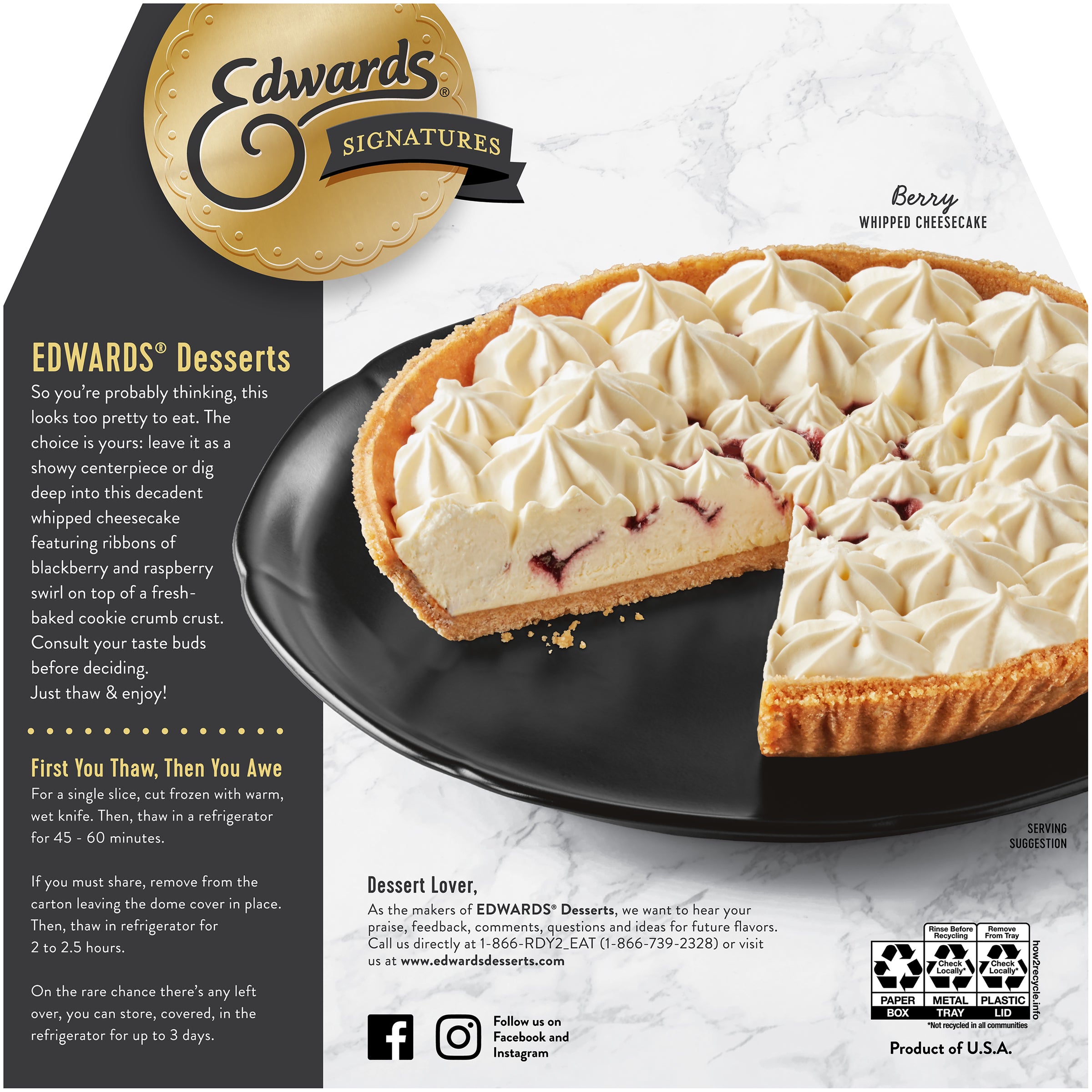 EDWARDS® Signatures Berry Whipped Cheesecake – Edwards Desserts
