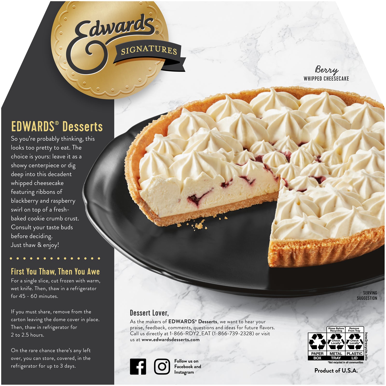 EDWARDS® Signatures Berry Whipped Cheesecake – Edwards Desserts