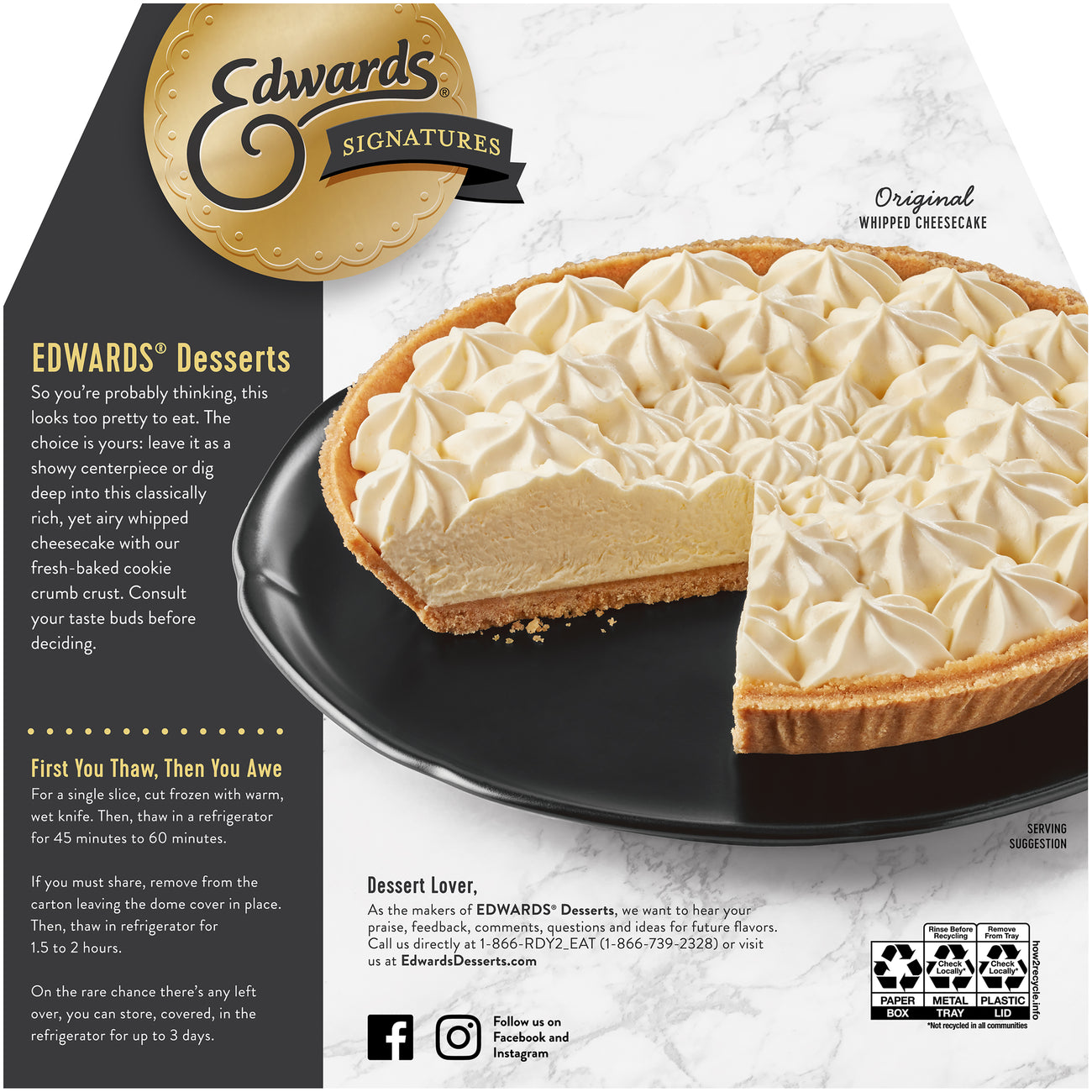 EDWARDS® Signatures Original Whipped Cheesecake – Edwards Desserts